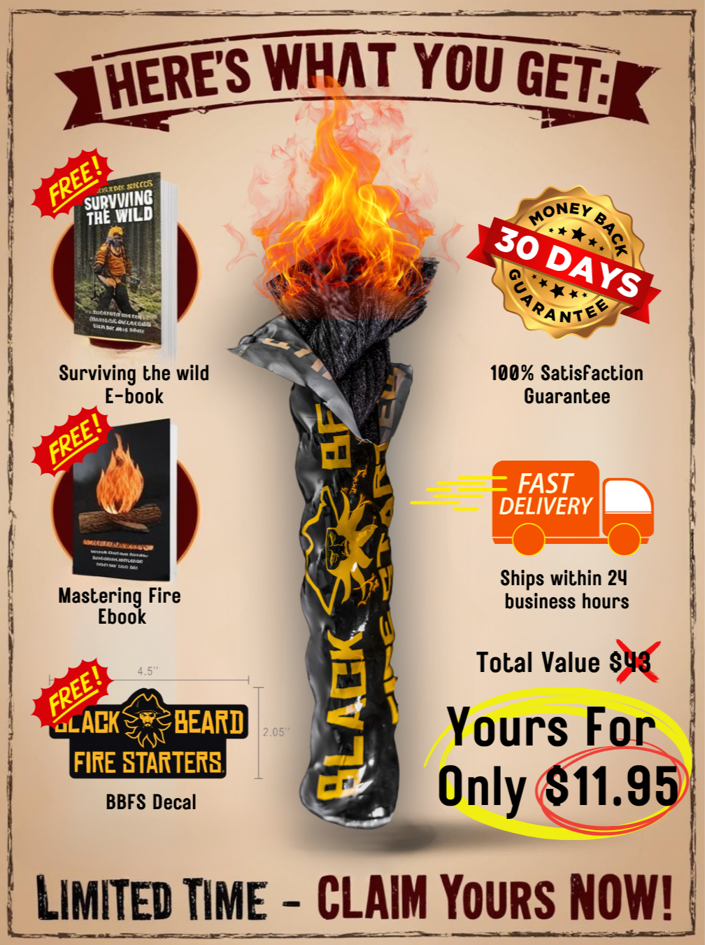 Fire Starter Sticks | Single Stick – Black Beard Fire Starters